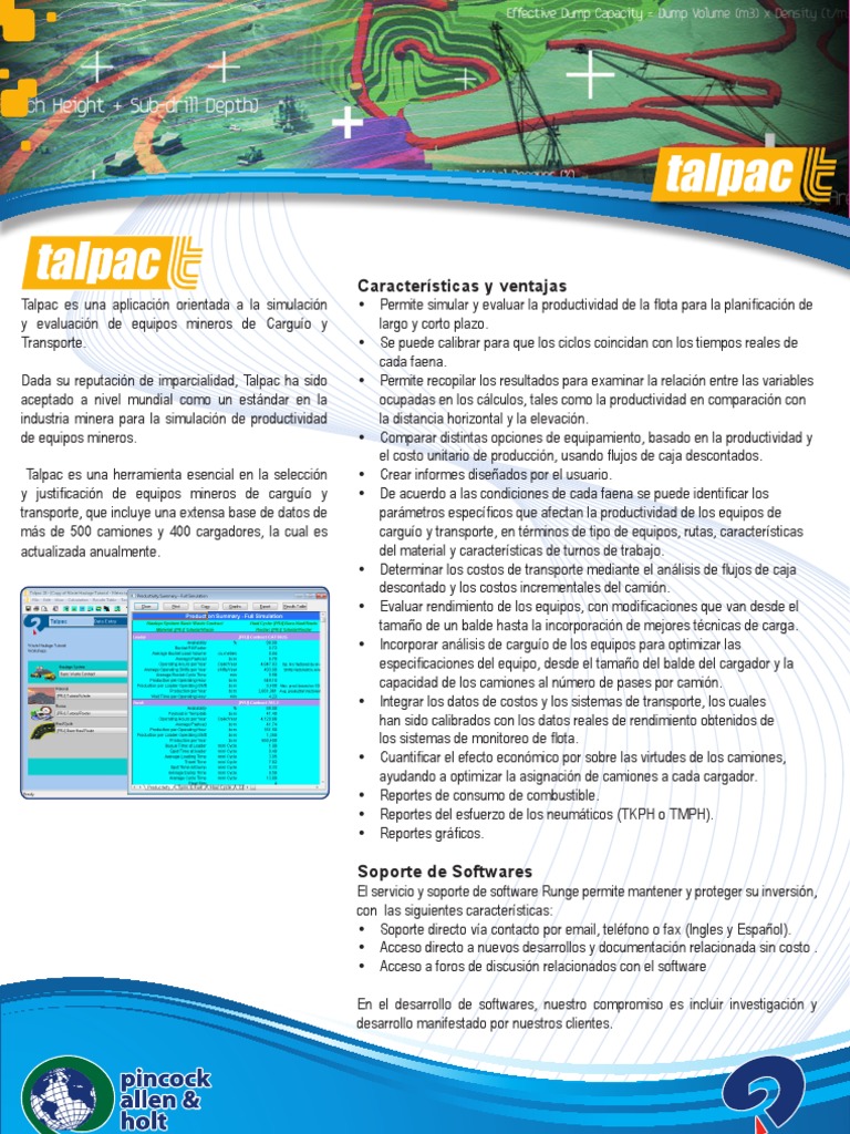 Talpac: Simulación de Productividad Minera | PDF | Minería | Transporte