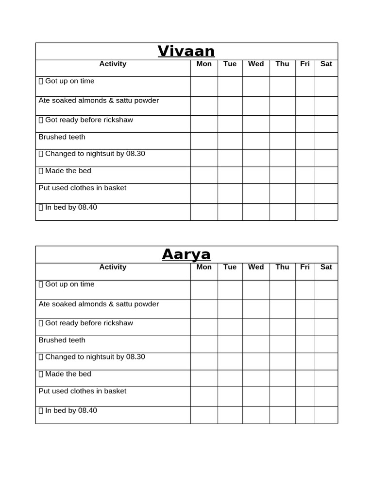 Reward Chart | PDF