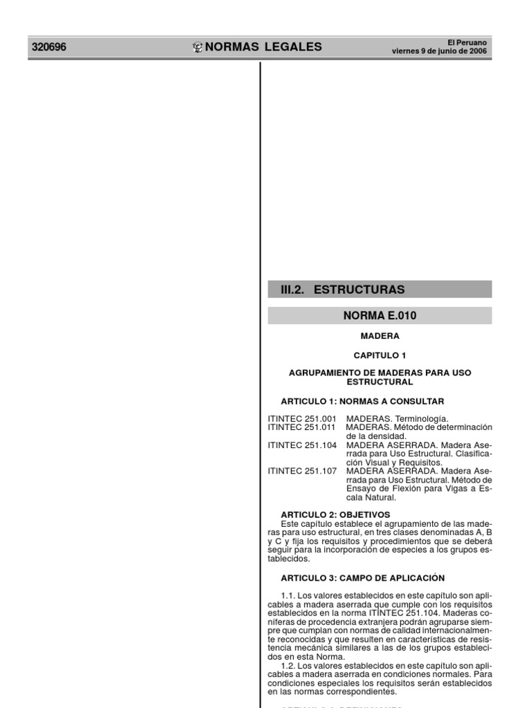 Norma E.010 RNE | PDF | Doblar | Pandeo