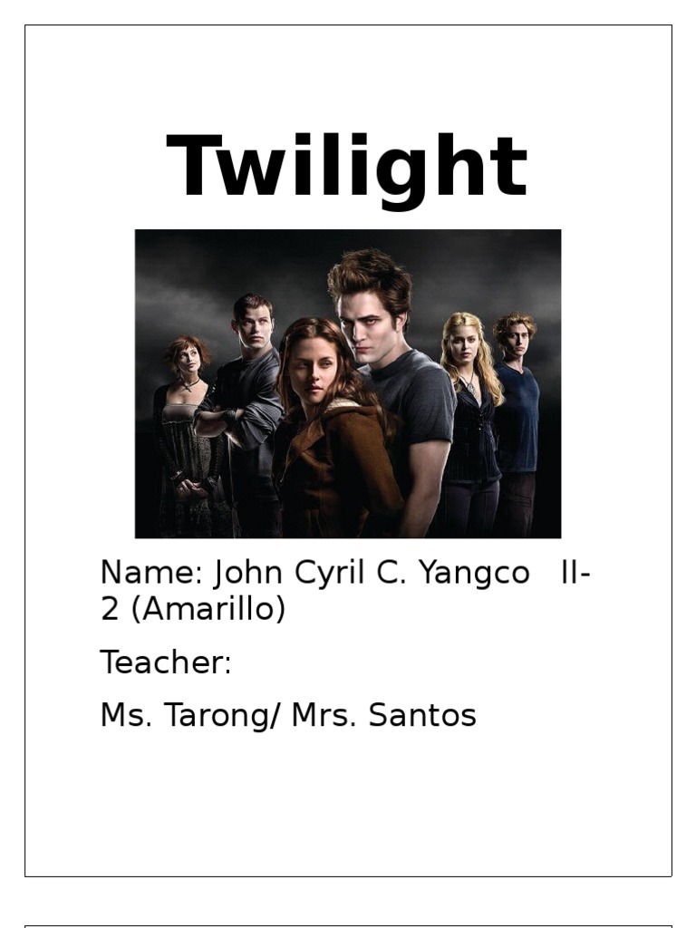 The Twilight The Analysis | PDF | Twilight (Novel Series) | Twilight ...