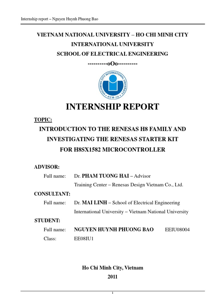 Bao Nguyen - Internship Report v1 | PDF | Central Processing Unit | Microcontroller