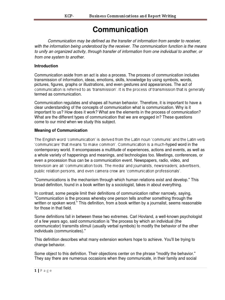 Business Communications and Report Writing (Compilation) | PDF ...