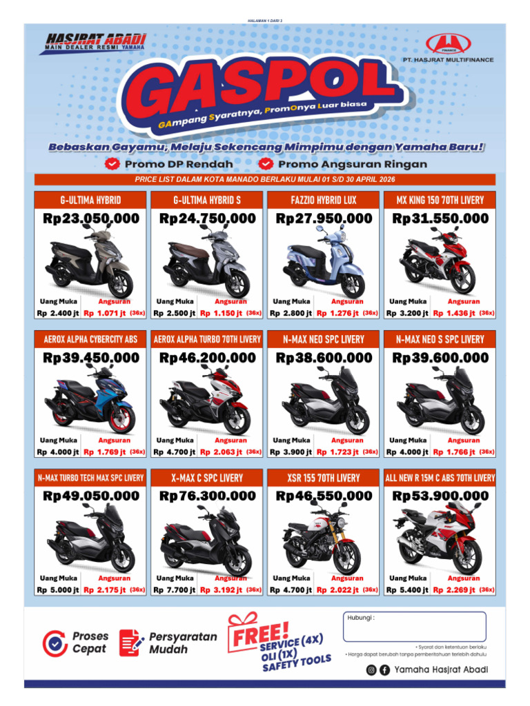 Hmf Yamaha Manado Dalam Kota - April 2026 (Vin 2026) Rev.abs | PDF