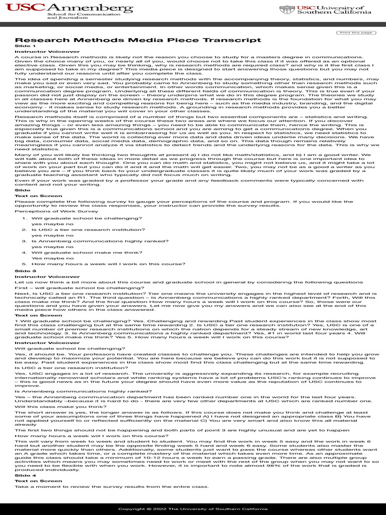 Research Methods Media Piece Transcript | PDF | Statistics | Data