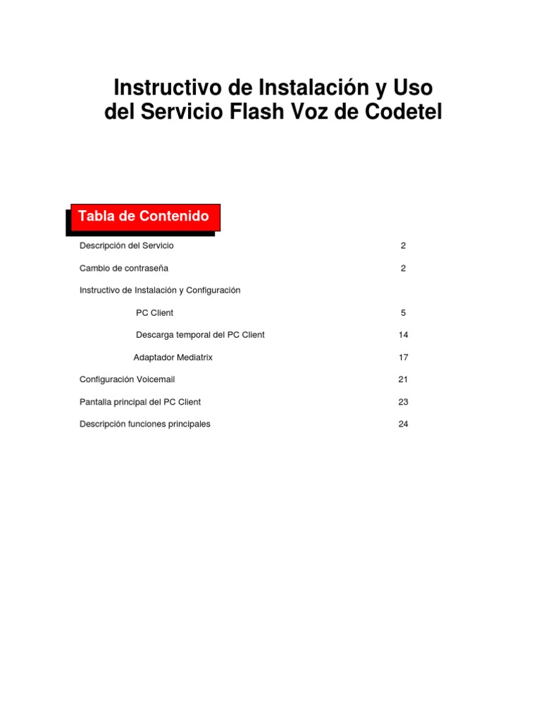 Instructivo Instalacion Flash Voz Claro Codetel | PDF | Dirección IP ...