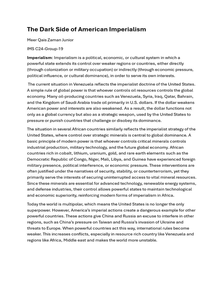 Dark Side of American Imperialism. | PDF | Imperialism | Diplomacy