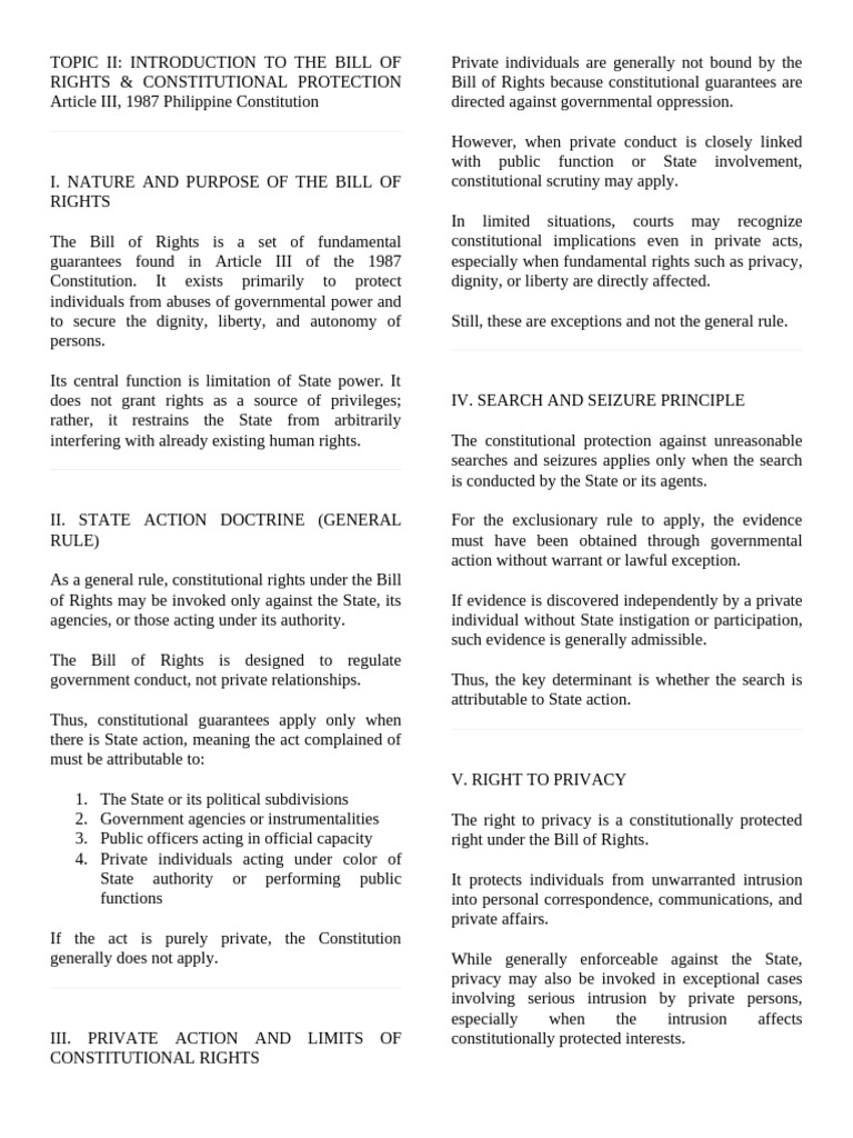Bill of Rights Summary | PDF | Search And Seizure | Standing (Law)