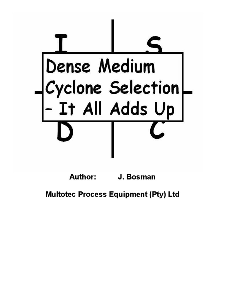 A Step-by-Step Guide to Sizing Cyclones for Dense Medium Separation ...