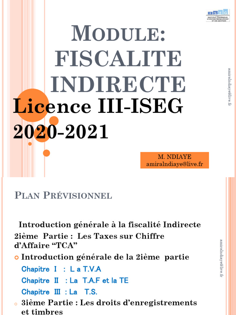 01_FISCALITE INDIRECTE L3 INTRODUCTION | PDF | Impôts | Économie