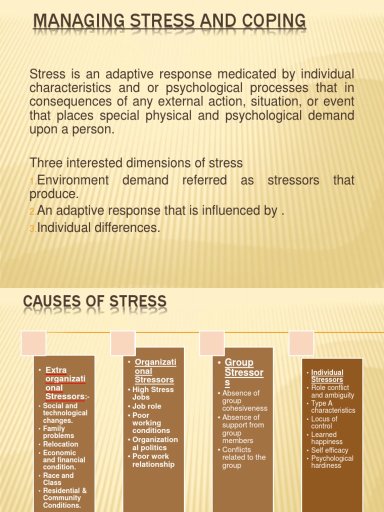 Managing Stress and Coping | PDF | Occupational Stress | Stress (Biology)