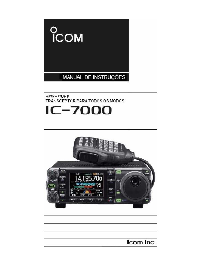 Manual do Transceptor Icom IC-7000 | PDF | Frequência | Calor