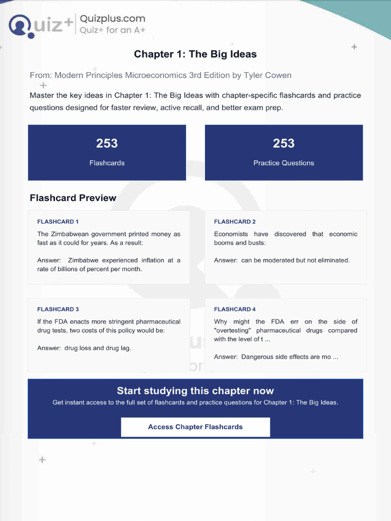 Flashcards for Chapter 1 the Big Ideas | PDF