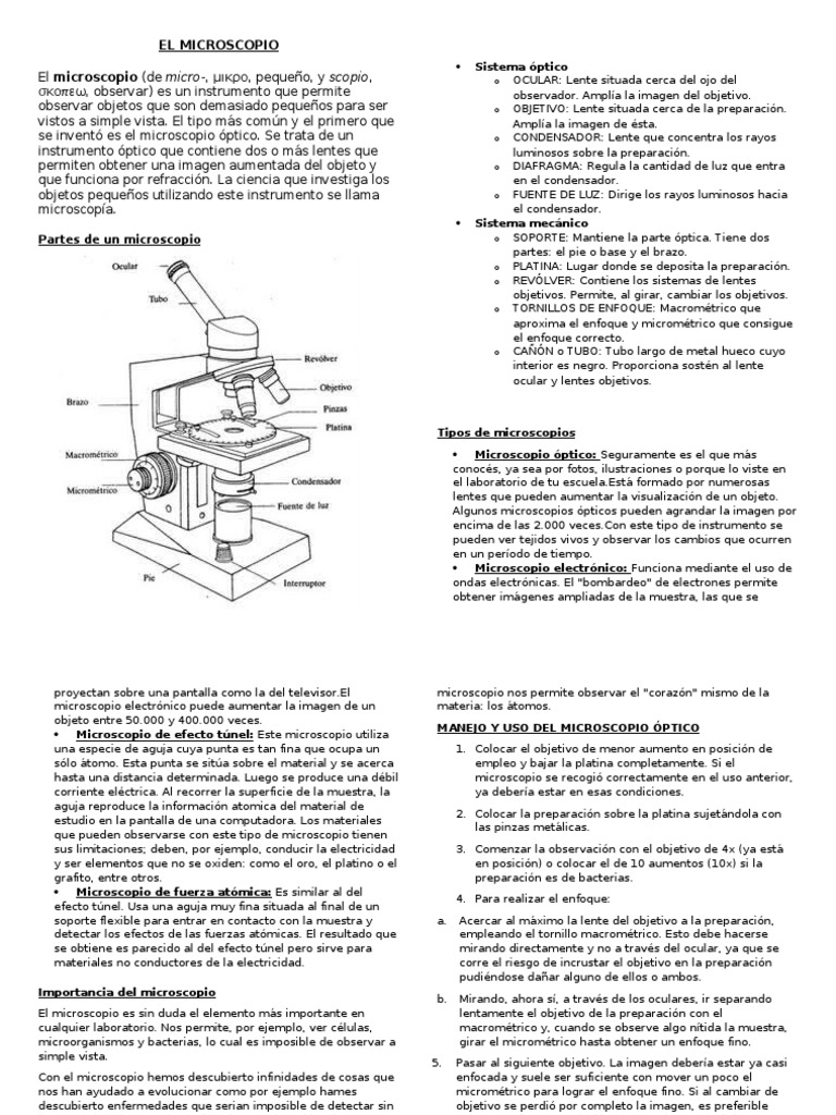 El Microscopio 2 | PDF | Microscopio | Óptica