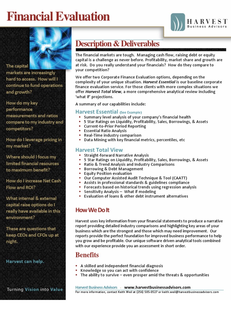 Financial Evaluation Report for XYZ Company | PDF | Profit (Accounting ...