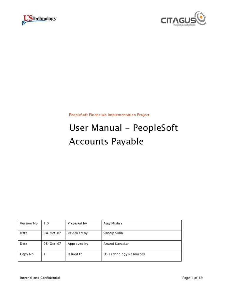 PeopleSoft AP User Manual | PDF | Accounts Payable | Voucher