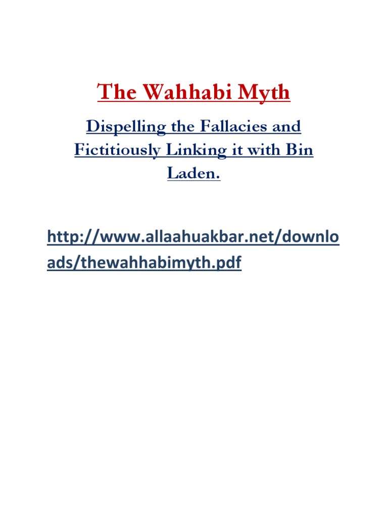 The Wahhabi Myth | PDF | Islamic Fundamentalism | Islam Related ...
