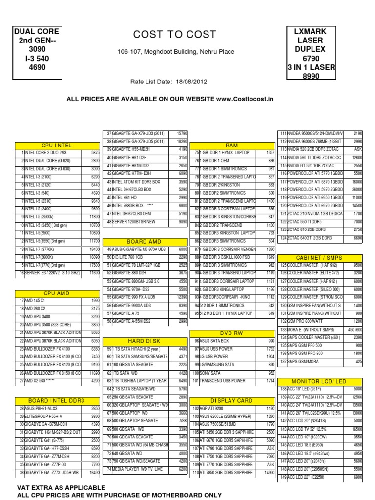 cost-to-cost-price-list-pdf-advanced-micro-devices-computer-hardware