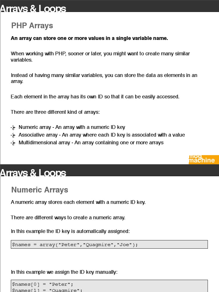 04 Arrays&Loops | PDF | Teaching Methods & Materials | Computers