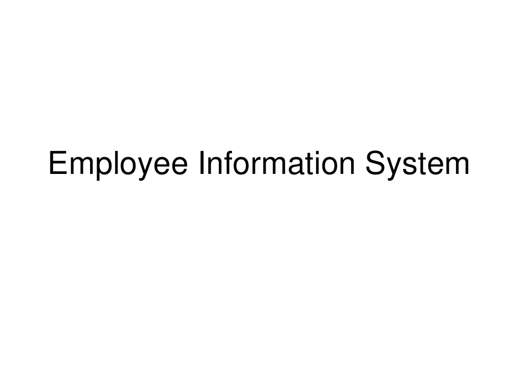 Employee Info System Guide | PDF