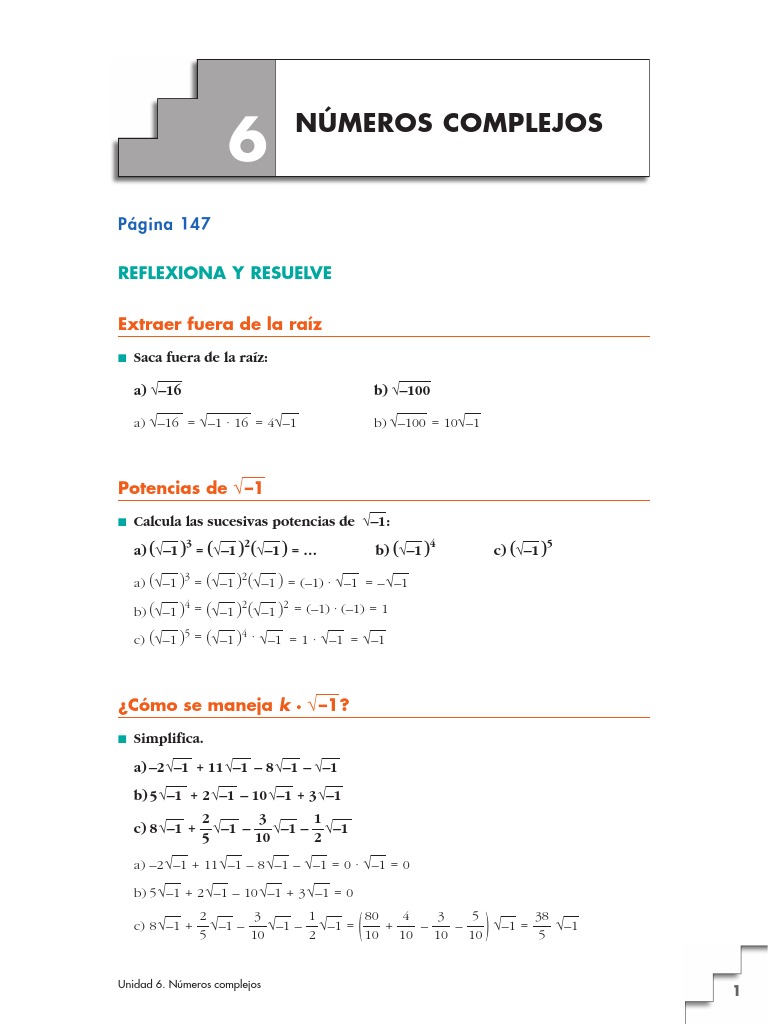 Ejercicios Resueltos de Numeros Complejos | PDF | Raíz cuadrada ...