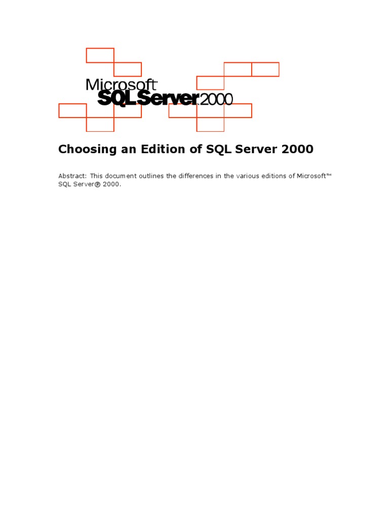 Elegir Versión de SQL Server 2000 | PDF | Microsoft Sql Server | Microsoft Windows