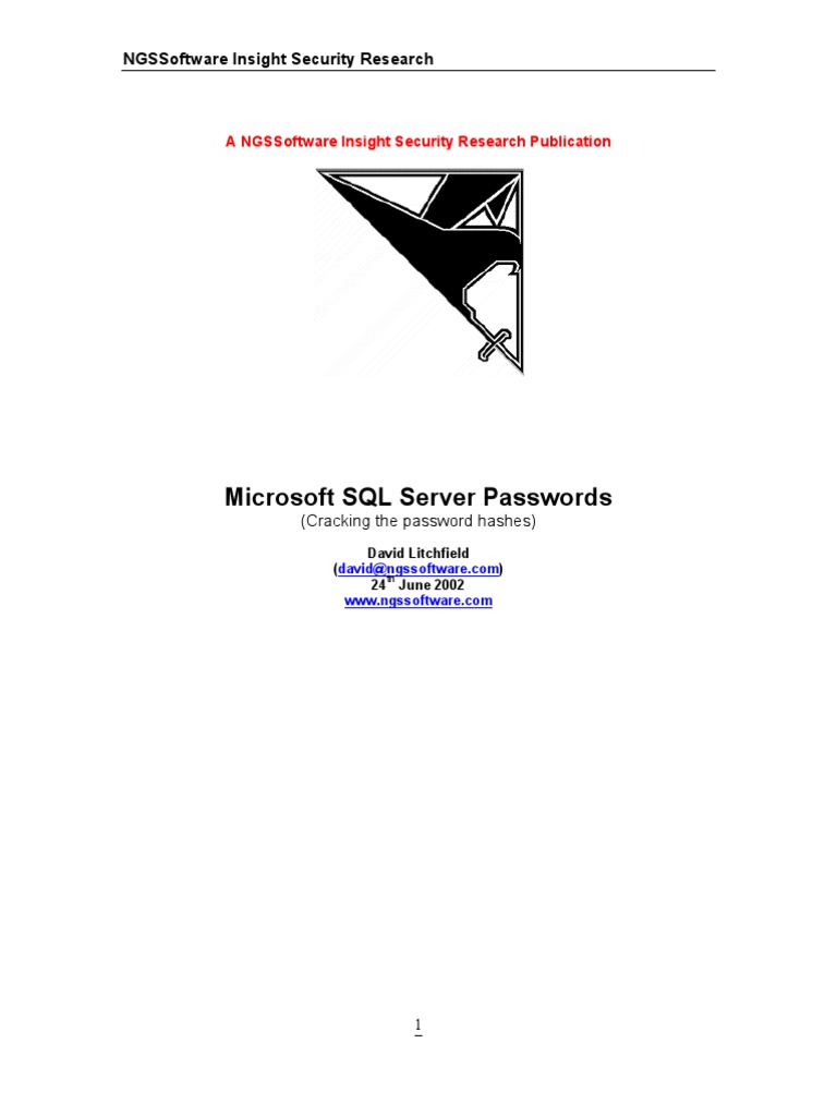 SQL Server 2000 - Cracking SQL Passwords | PDF | Password | Computer ...