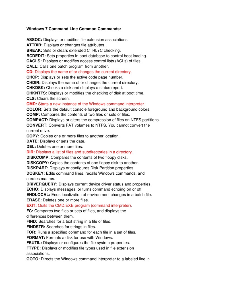CMD Keywords | PDF | Command Line Interface | Computer File