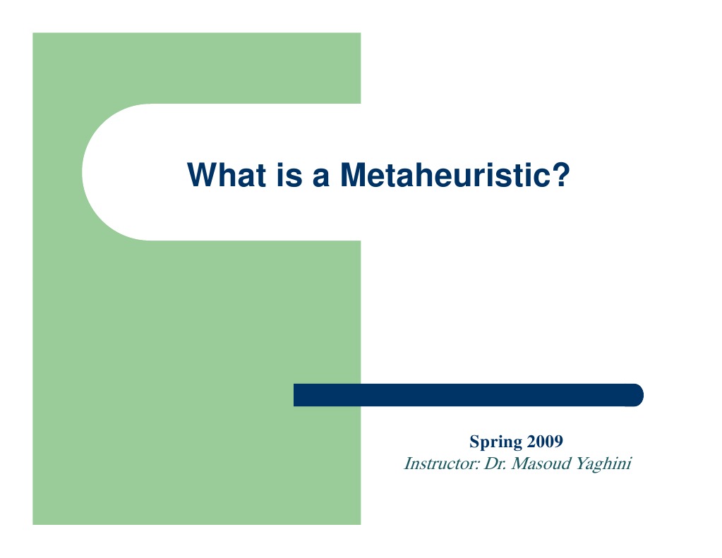 What Is A Metaheuristic | PDF | Metaheuristic | Mathematical Optimization