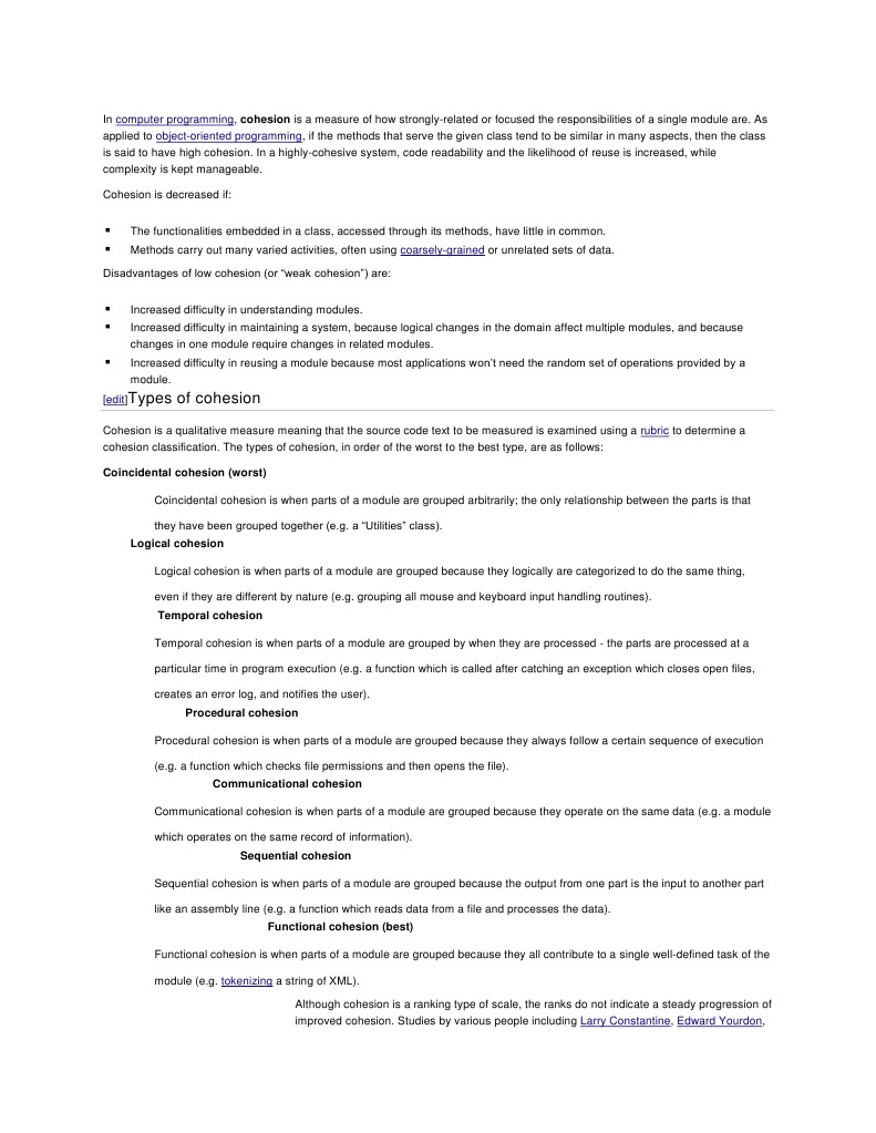 Cohesion Coupling | PDF | Modular Programming | Subroutine