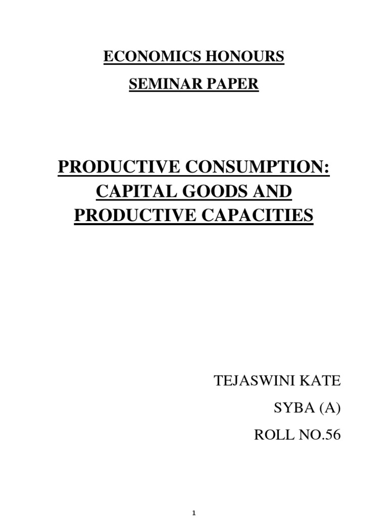 Productive Consumption | PDF | Economic Growth | Labour Economics