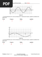 Sinusoidal Function Graphs Worksheet | PDF | Amplitude | Sine Wave