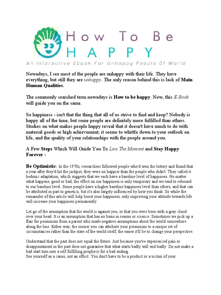 How To Be Happy Pdf Pessimism Intuition