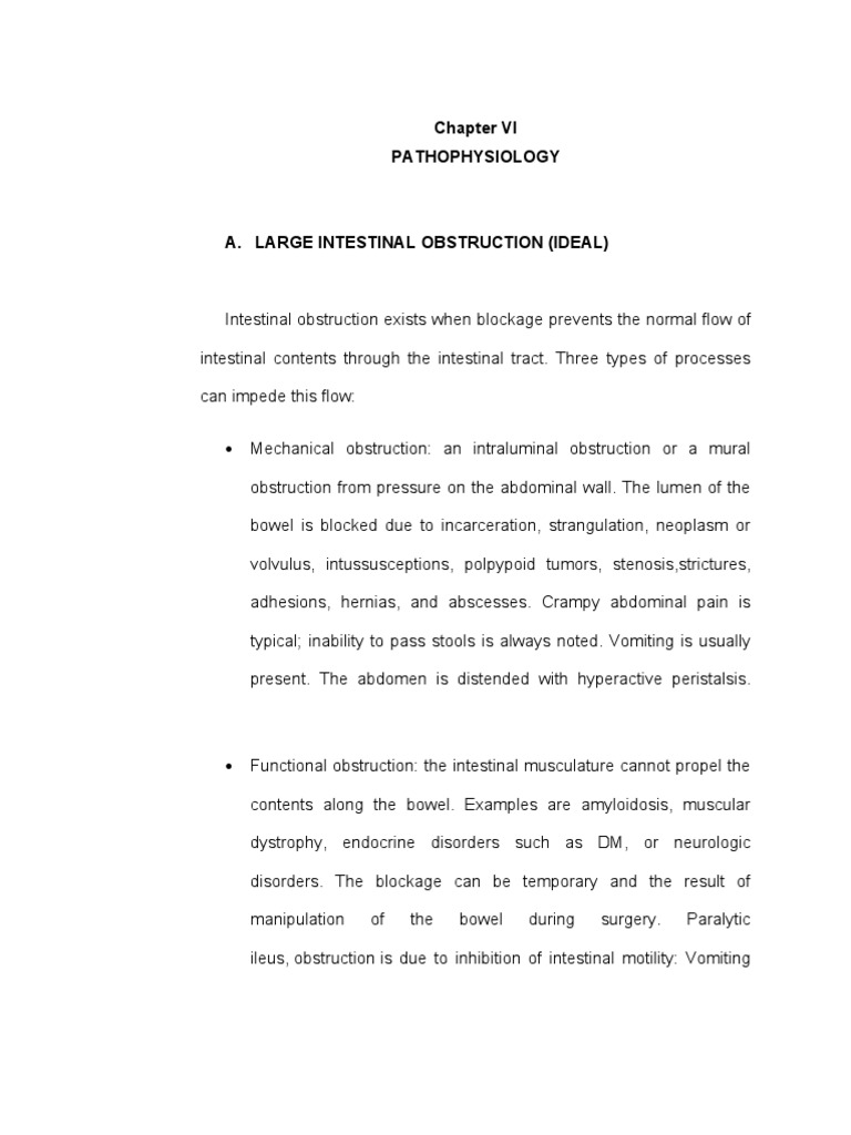 Pathophysiology of Large Bowel Obstruction | PDF | Gastrointestinal ...