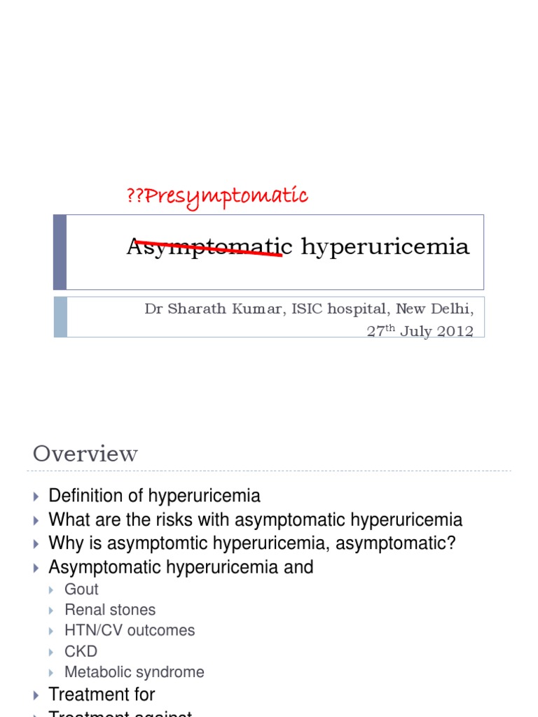 Management of Asymptomatic Hyperuricemia | PDF | Gout | Chronic Kidney ...