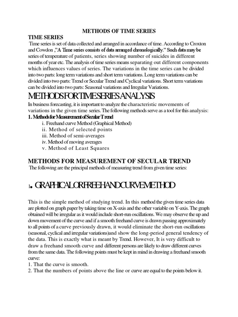 Methods Of Time Series Pdf Seasonality Linear Trend Estimation