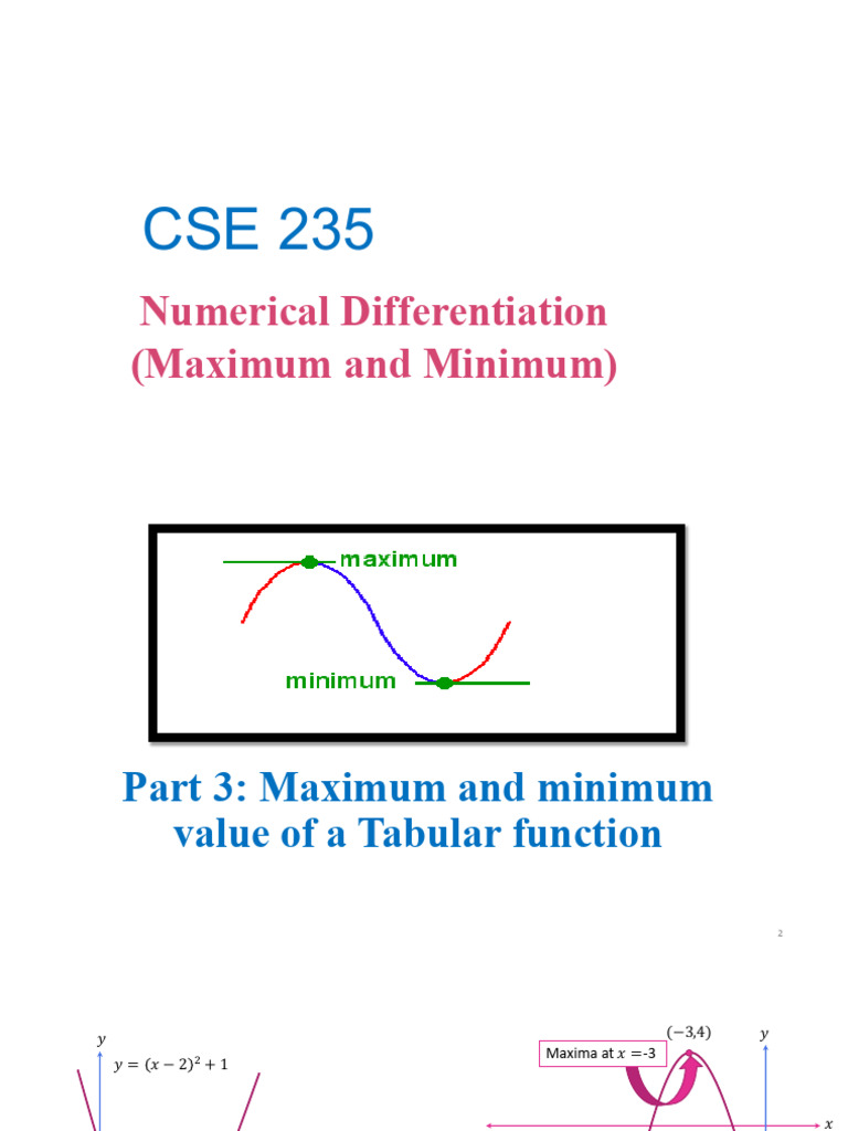10. Numerical Differentiation - Maximum Minimum | PDF | Mathematical ...