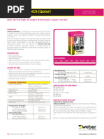 Weber 331 TX Repair Mortar Datasheet | PDF | Cement | Mortar (Masonry)