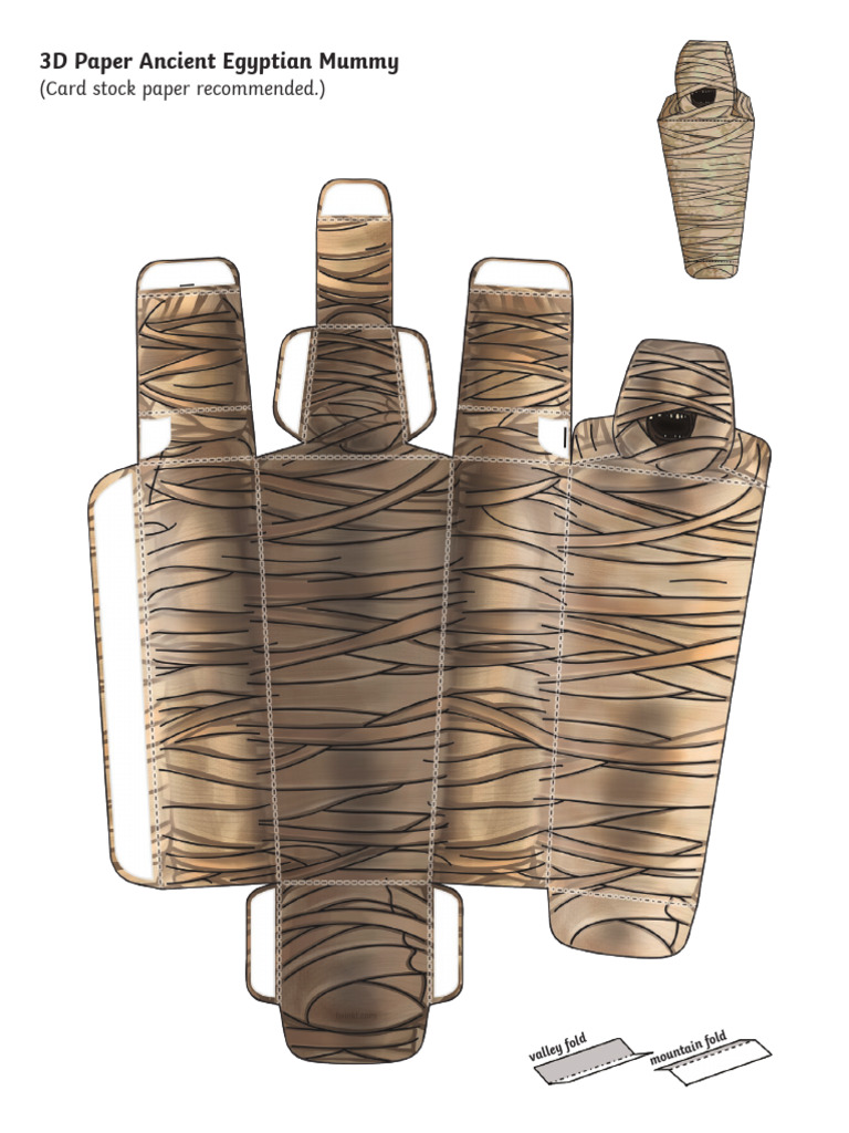 3D Paper Craft Ancient Egyptian Mummy | PDF