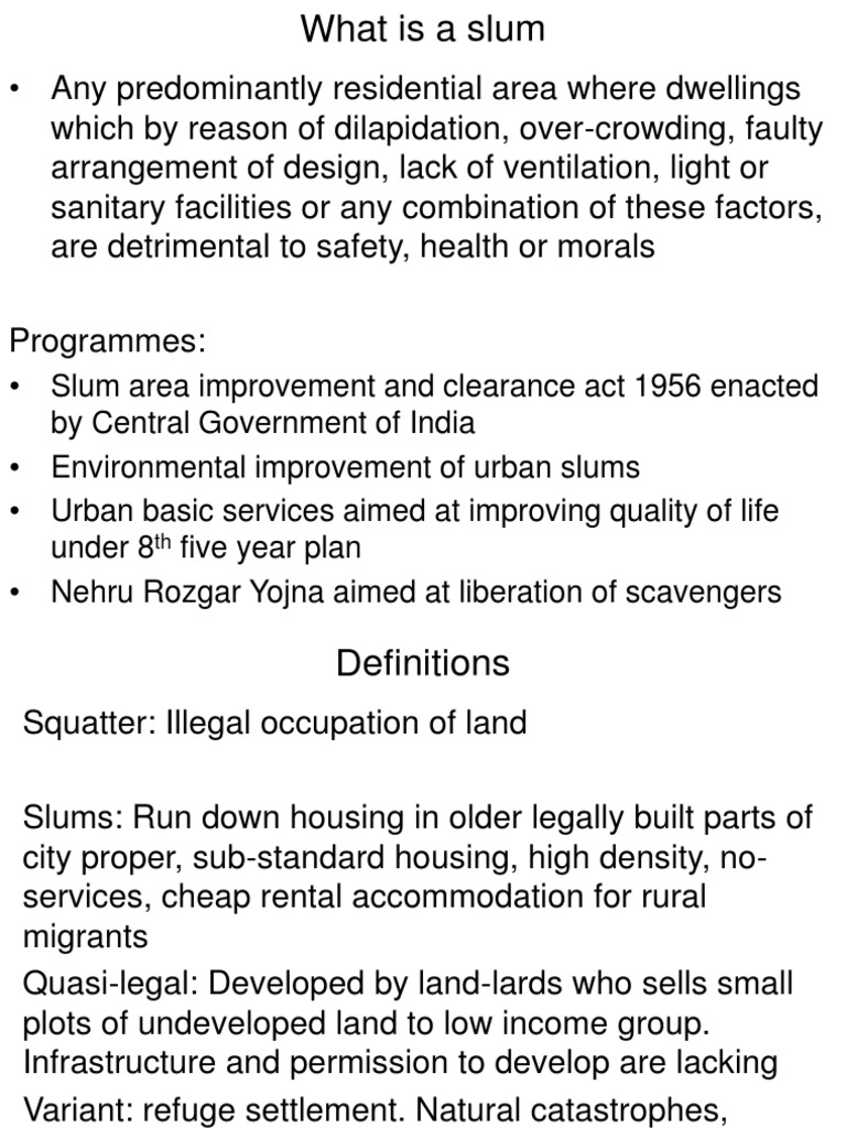 What Is A Slum | Download Free PDF | Slum | Poverty