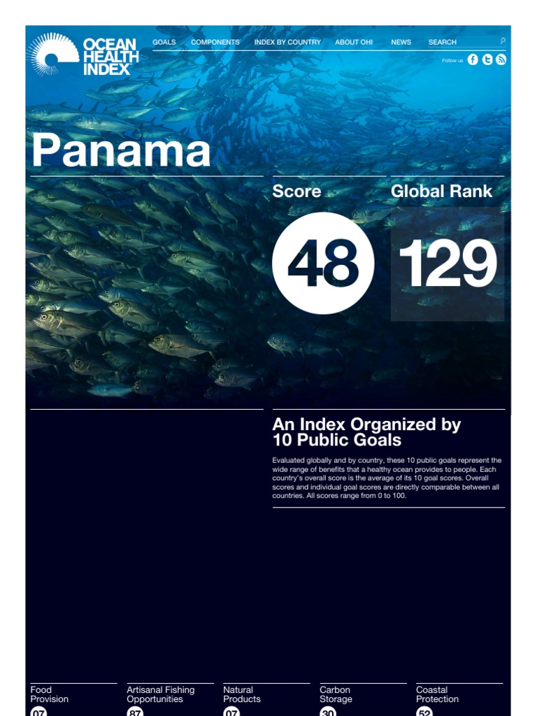 Global Ocean Health Index Overview | PDF | Habitat | Coral Reef