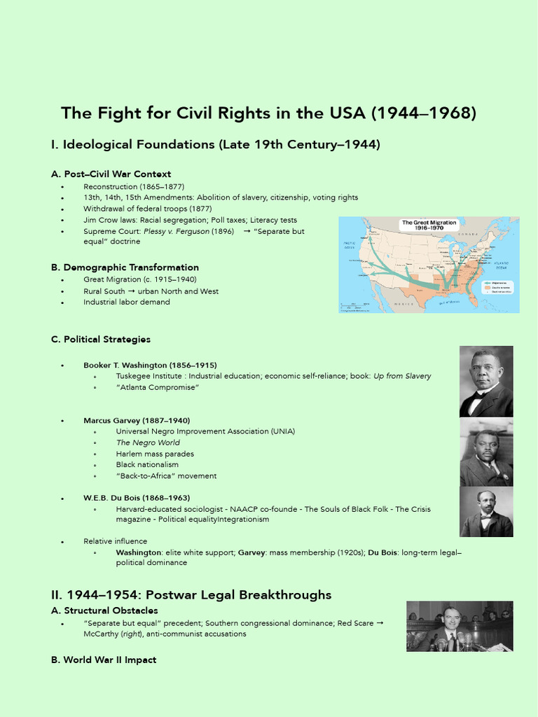 The Fight for Civil Rights in the USA -1944-1968- HANDOUT | PDF ...