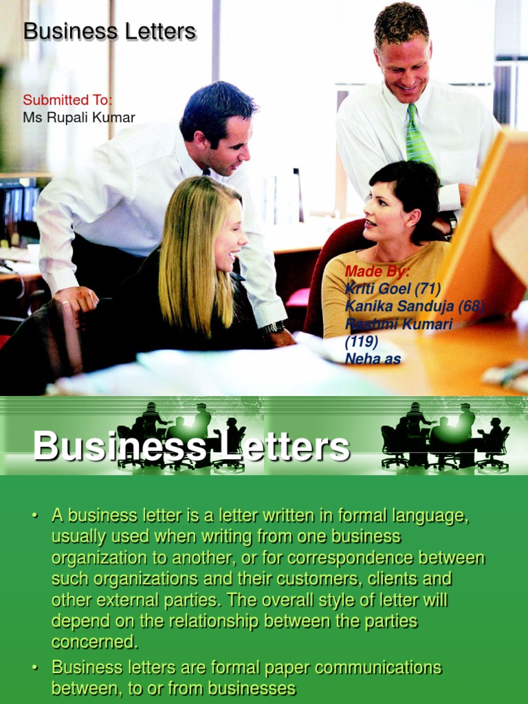 Business Letters: Submitted To | Download Free PDF | Text | Written ...