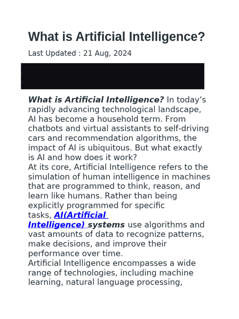 What is Artificial Intelligence | PDF | Artificial Intelligence ...