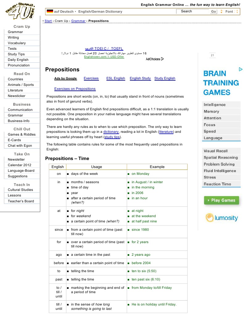 Prepositions | Download Free PDF | Preposition And Postposition ...