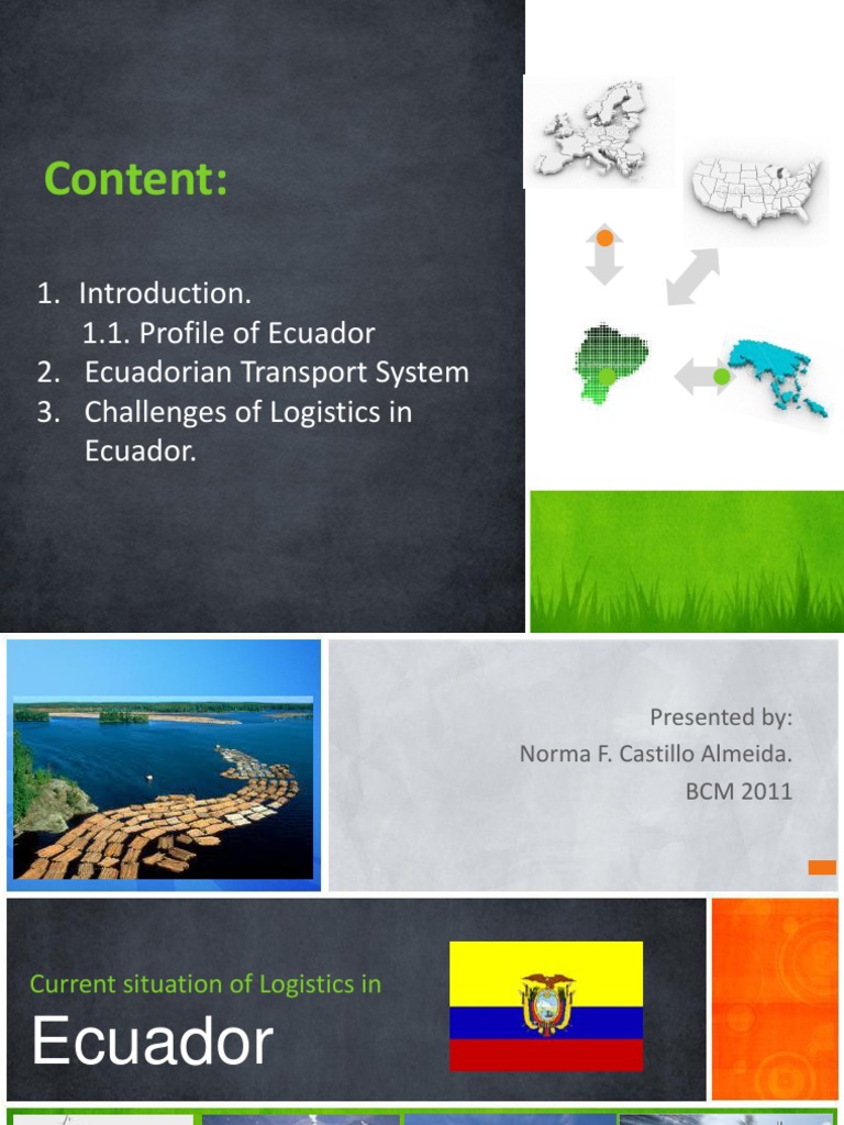 Content:: 1.1. Profile of Ecuador 2. Ecuadorian Transport System 3 ...