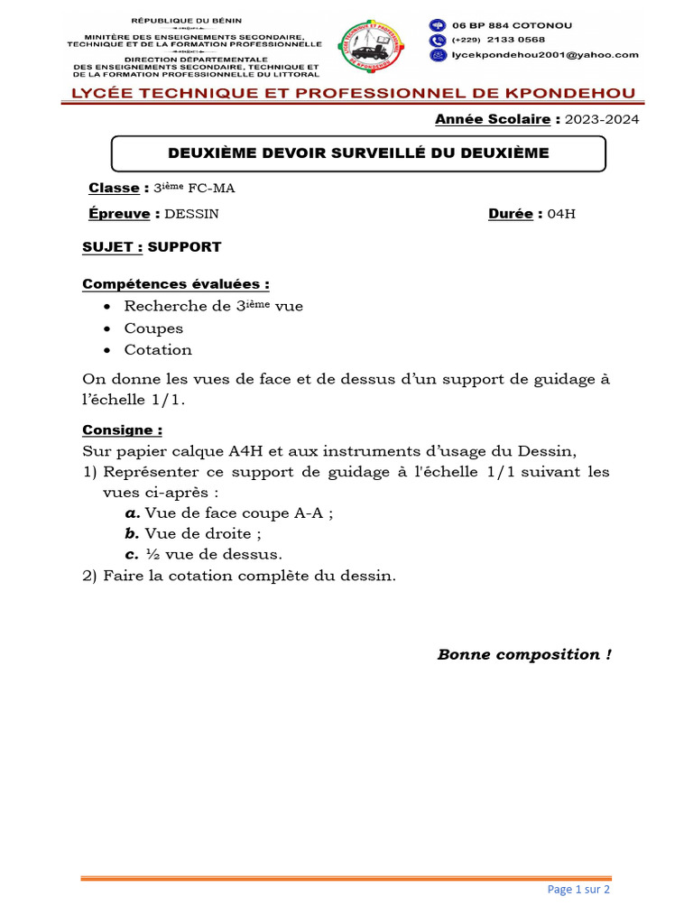 Dessin 3ième FC-MA Palier de Guidage Maj | PDF