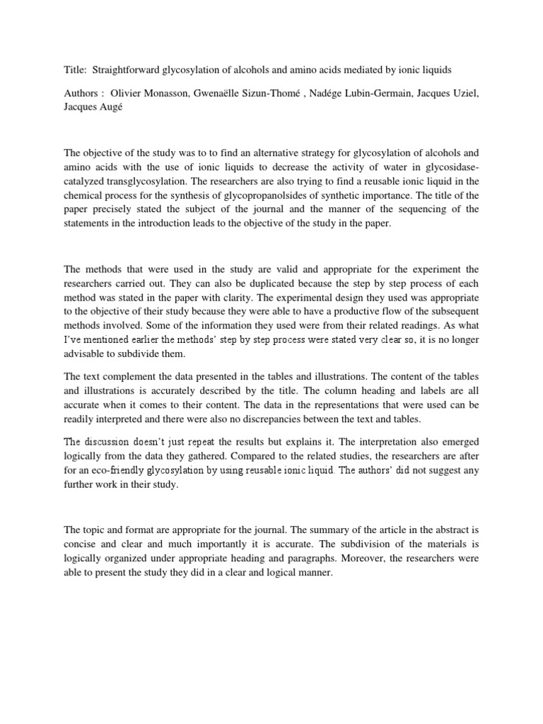 Critique Paper (Sample) | PDF | Data | Science