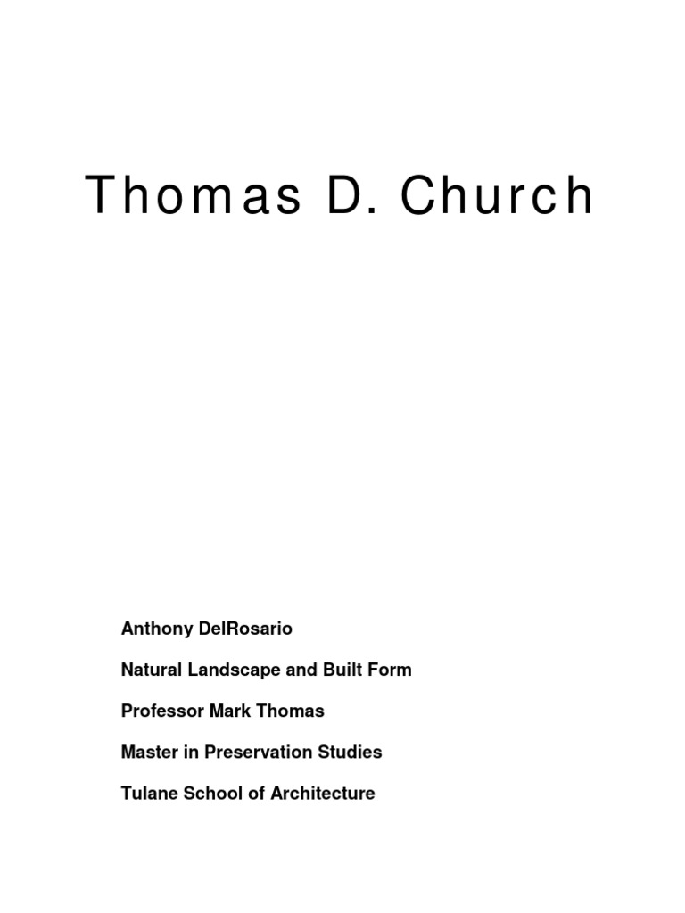 Thomas D. Church | PDF | Landscape | Landscape Architecture