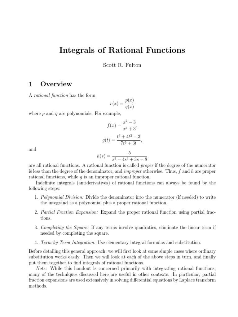 Integration of Rational Fractions | Fraction (Mathematics) | Factorization