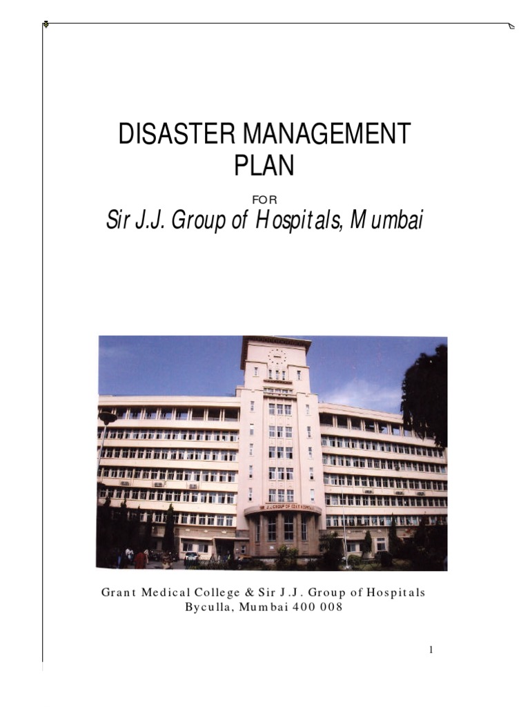 Disaster Management Plan for JJ Hospital | PDF | Emergency Department ...